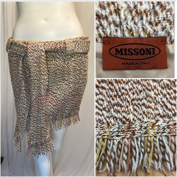 Missoni | Skirts | 780s Missoni Orange Label Mini Skirt With Fringe ...